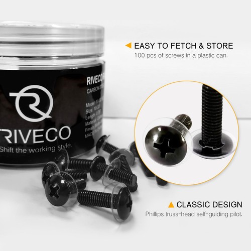 RIVECO 100PCS 10-32 Rack Screws for Server Cabinets & Racks Tapered ...