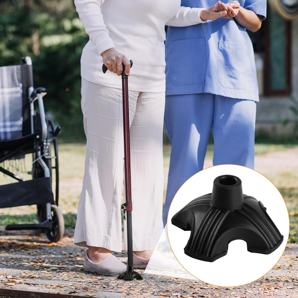 1 or 2 Walking Cane Tips 3/4 Inch Quad Cane Tips Stability 4 Prong Self ...