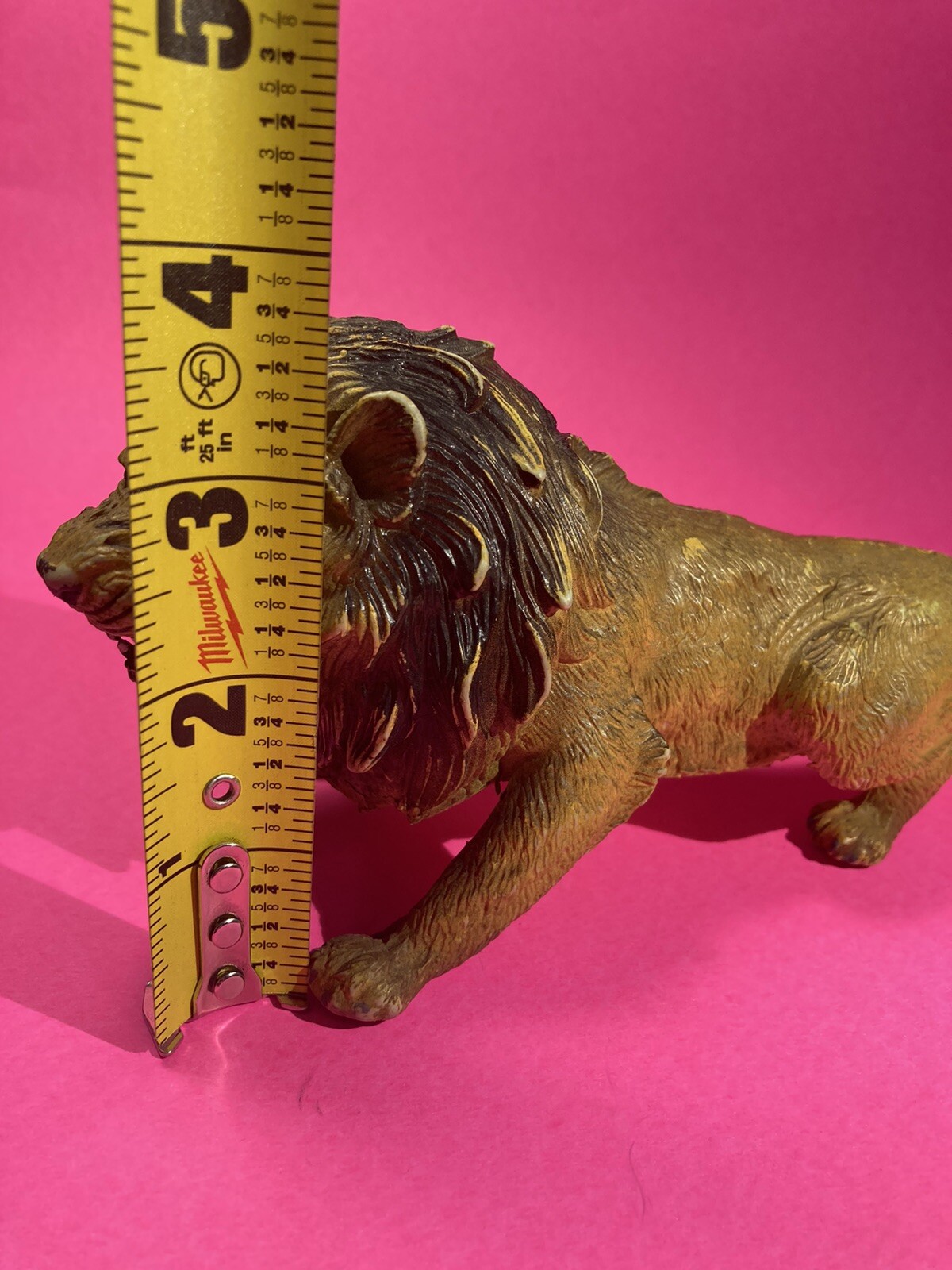 Vintage 9” LION Toy PVC Rubber Figure Animal Distressed Retro Classic ...