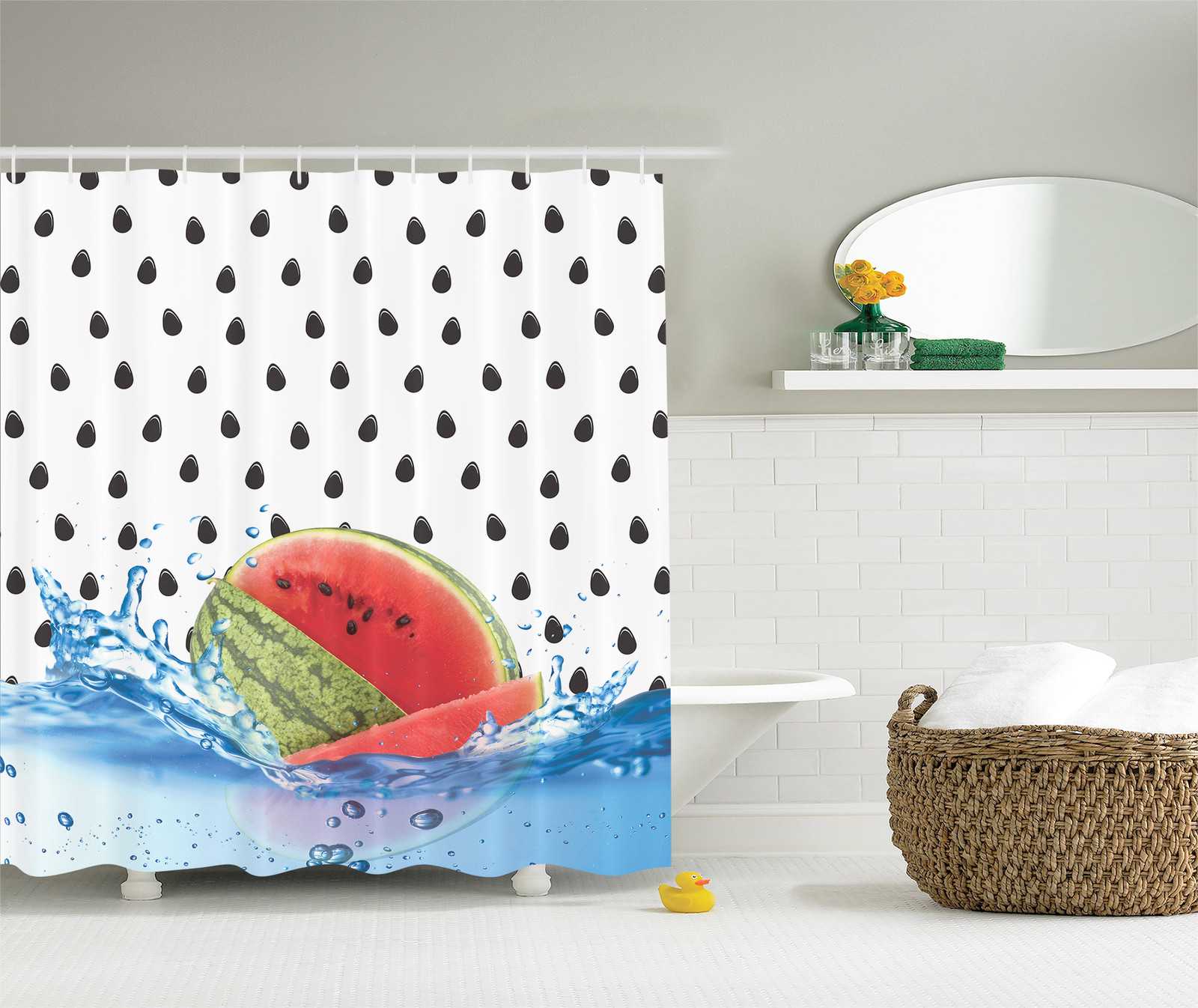 Watermelon Slice Splash Waterdrops Aqua Fruit Passion Summer Fun Shower ...