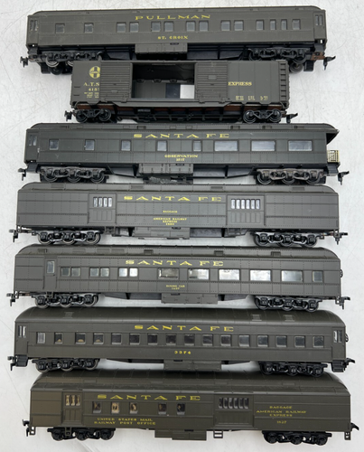 Lot of 7 Athearn Ho Scale ATSF Santa Fe Baggage / Coach Passenger Train ...