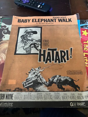 HENRY MANCINI "Baby Elephant Walk - HATARI" Sheet Music 1960s ...