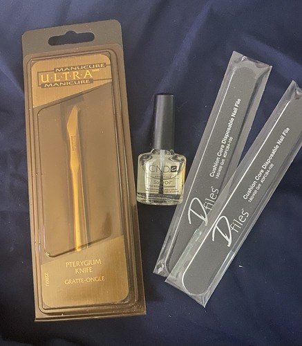 CND SolarOil, Ultra Pterygium Knife & Nail Files – Manicure Tool Set | eBay