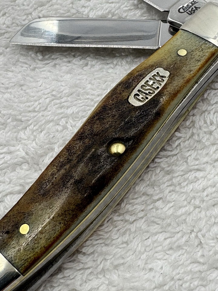 Case XX 1999 1 Dot Stag 3 Blade Med Stockman Pattern 53032 SS Made In ...