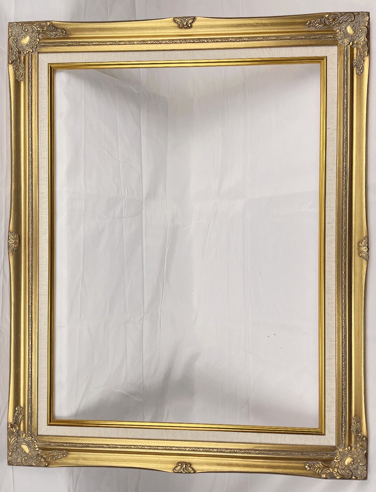 Antique Gold Ornate Baroque Wood Picture Frame Linen Liner 3" Wide | eBay