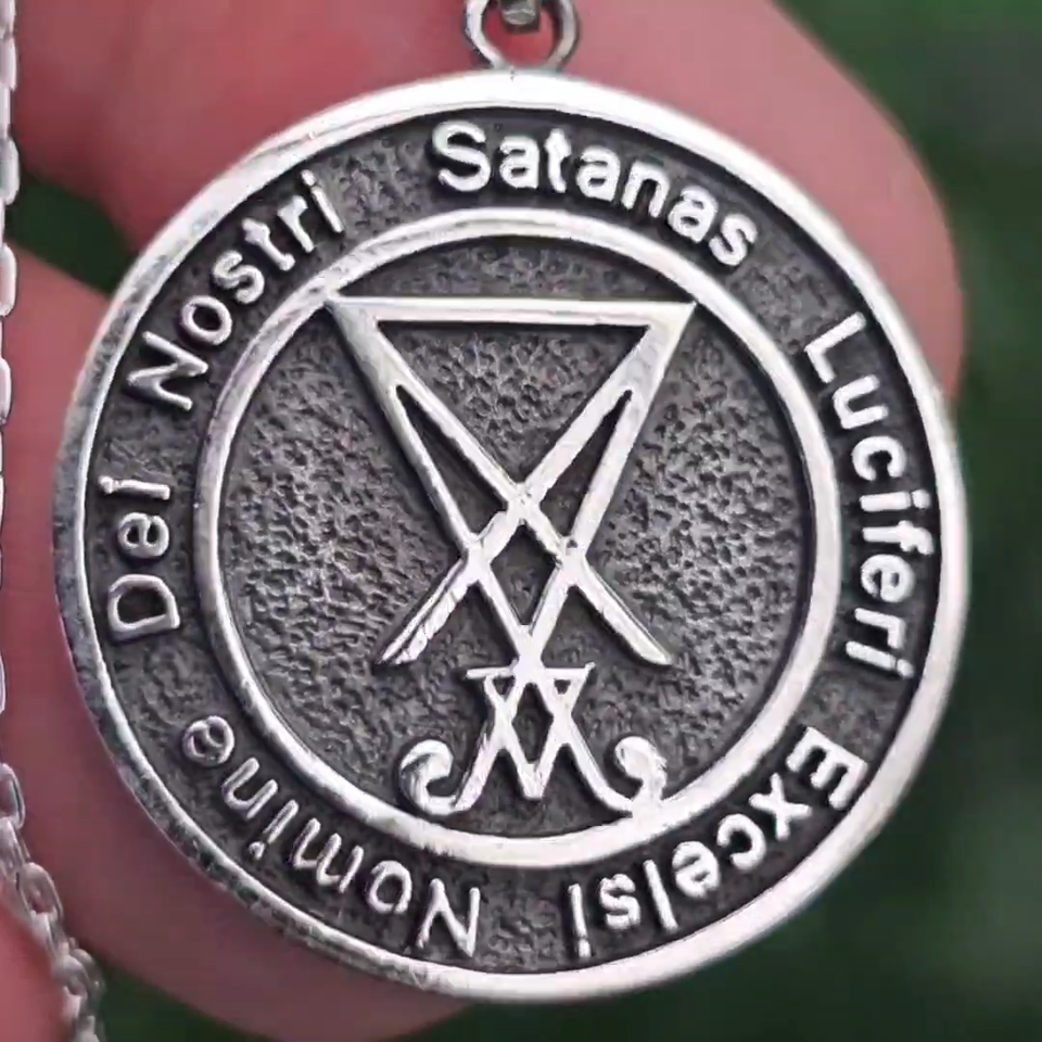 Sigil of Lucifer Latin Script Left Hand Path Necklace 925 Sterling ...