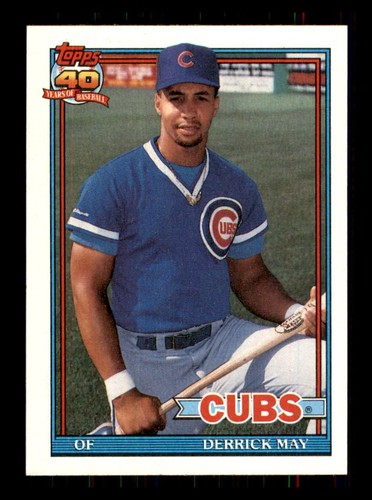 1991 Baseball Topps Derrick May Chicago Cubs #288 | eBay