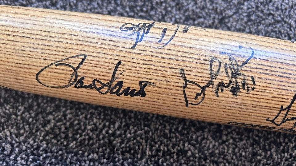 Cooper Signed Baseball Bat 10 Signatures Billy Williams Mark Grace | eBay