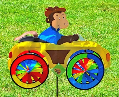 Wind Game Garden Mill Decoration Wheel Monkey Children Car | eBay