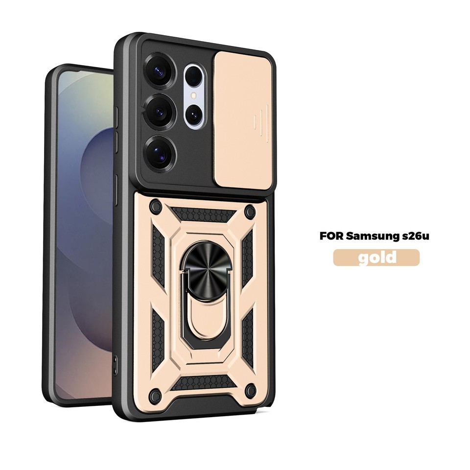 For Samsung S26+ Ultra, Hybrid Armor Slide Lens Camera Magnetic Stand ...