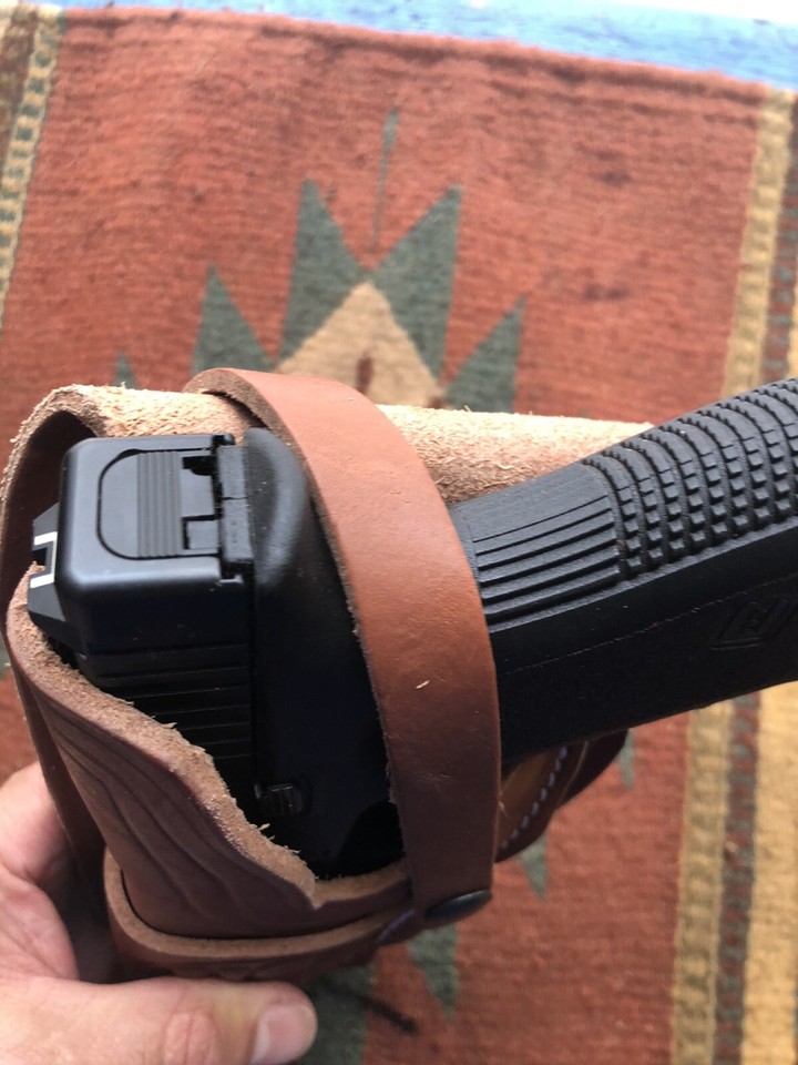 LEFT HAND Leather Wild Bunch Western Field Holster FITS MODELS Glock 17 ...