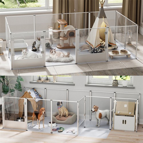 Indoor Waterproof Acrylic Pet Whelping Box DIY Dog Cat Birth Fence ...