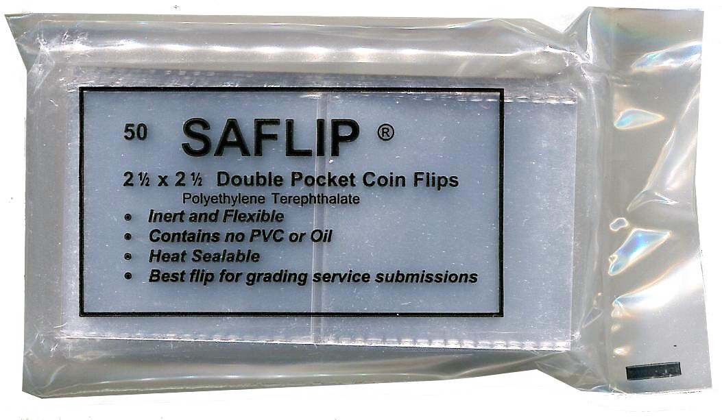 SAFLIP 2 1/2" X2 1/2" INERT Double Pocket Safe COIN FLIPS (50 PK) | eBay