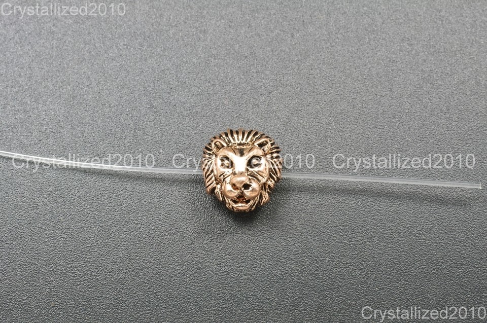 Solid Metal Lion Head Bracelet Necklace Connector Charm Beads Silver ...