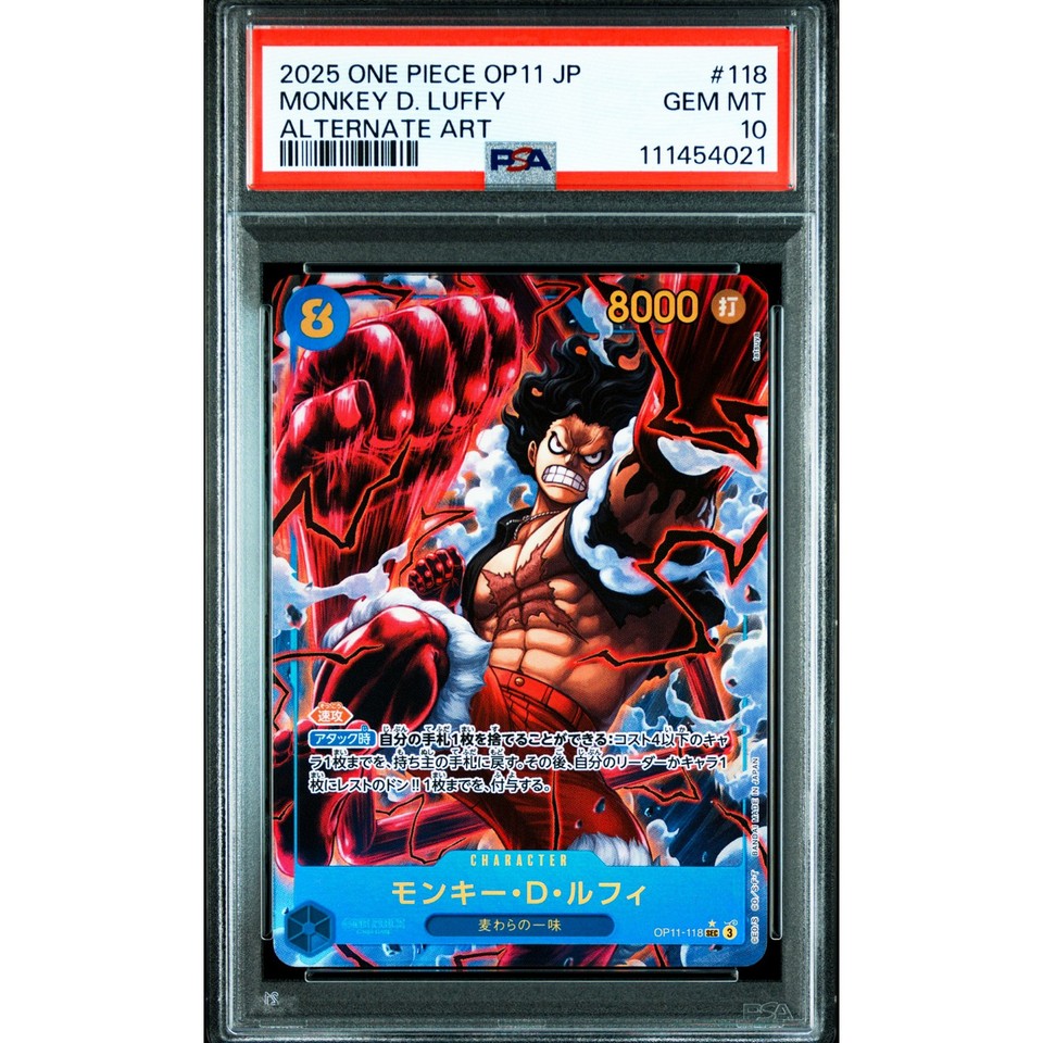 PSA 10 Monkey D. Luffy (Alt Art) OP11-118 SEC ONE PIECE Card Game 2025 #UPX | eBay
