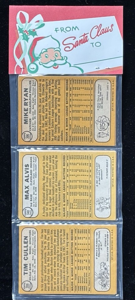 Tony Conigliaro 1968 Topps Xmass Cello RackPack MT 12 Boston Red Sox ...
