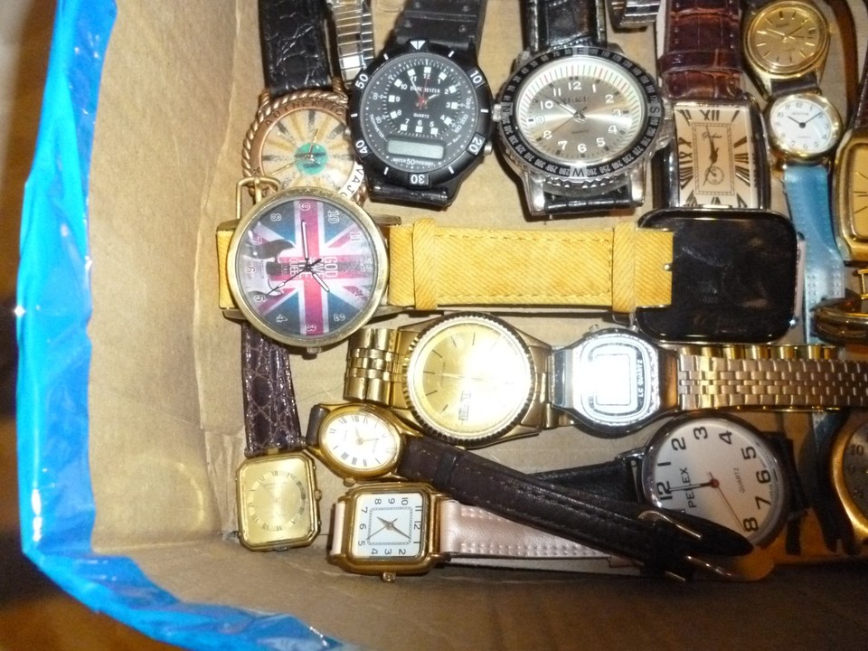 job lot of broken watches watch fronts All for spares repairs steampunk ...