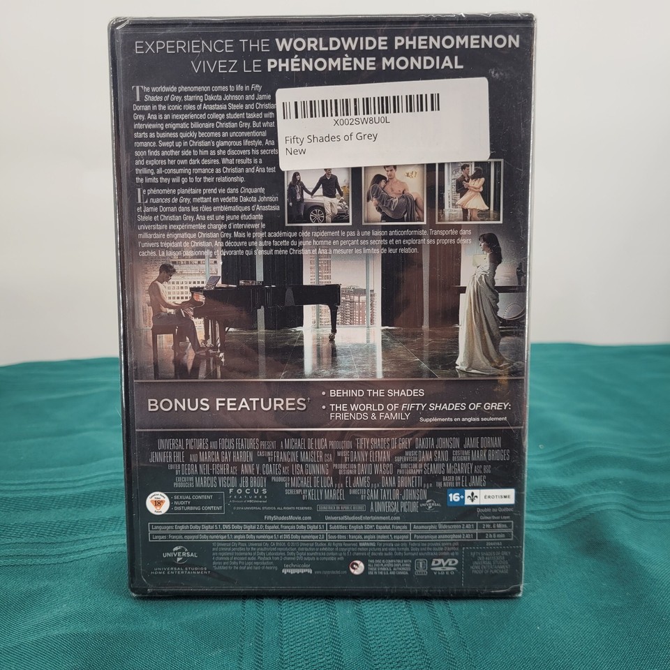Fifty Shades of Grey DVD Jamie Dornan Dakota Johnson Canadian Rating ...