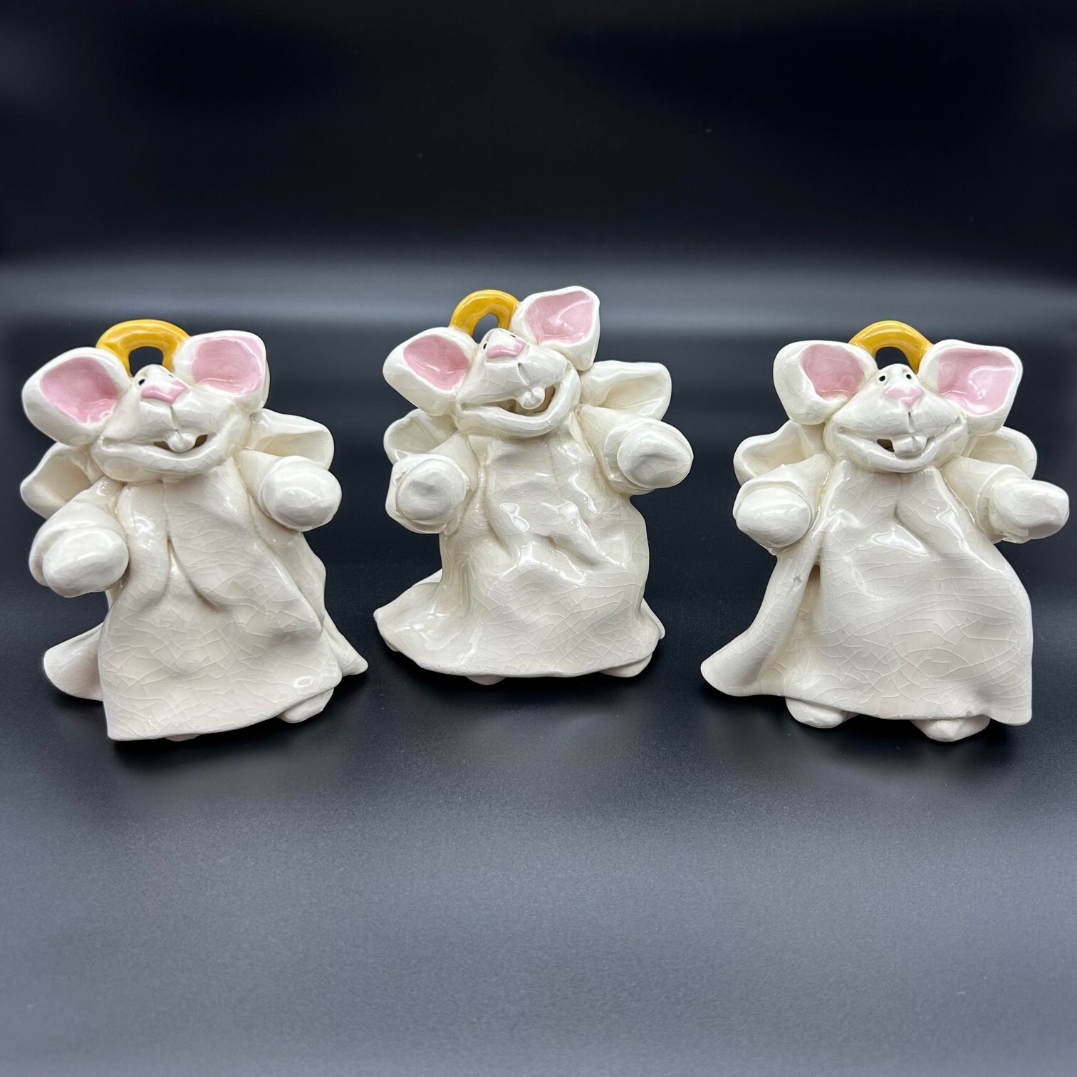 Robin Russell Ceramics Angel Bunny Choir Set of 3 | eBay