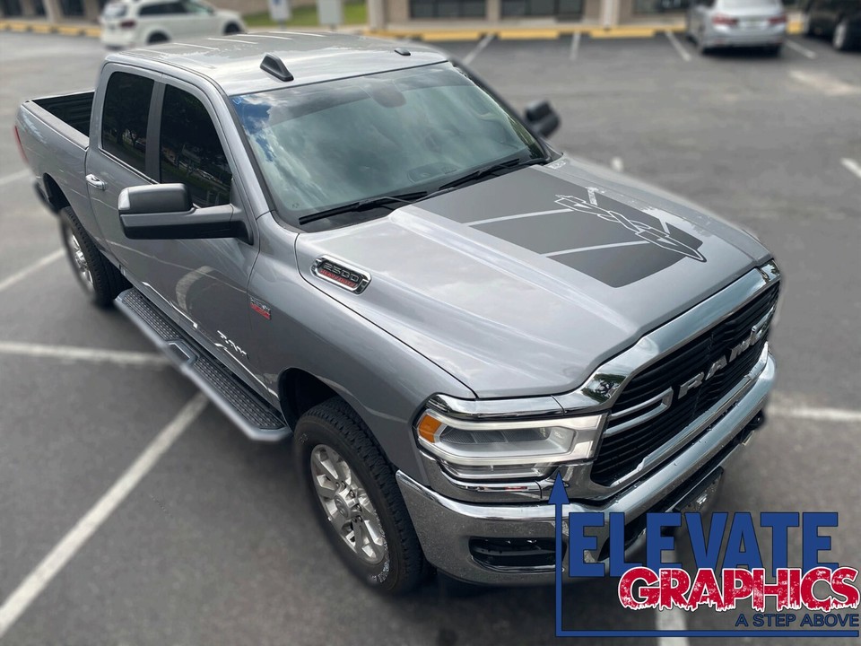 For Dodge Ram 1500 & 2500 Stripes Hood Decals Vinyl Graphics Stickers ...
