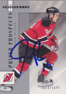 Jason Ryznar Signed 2005-06 Fleer Hot Prospects Card #148 New Jersey ...