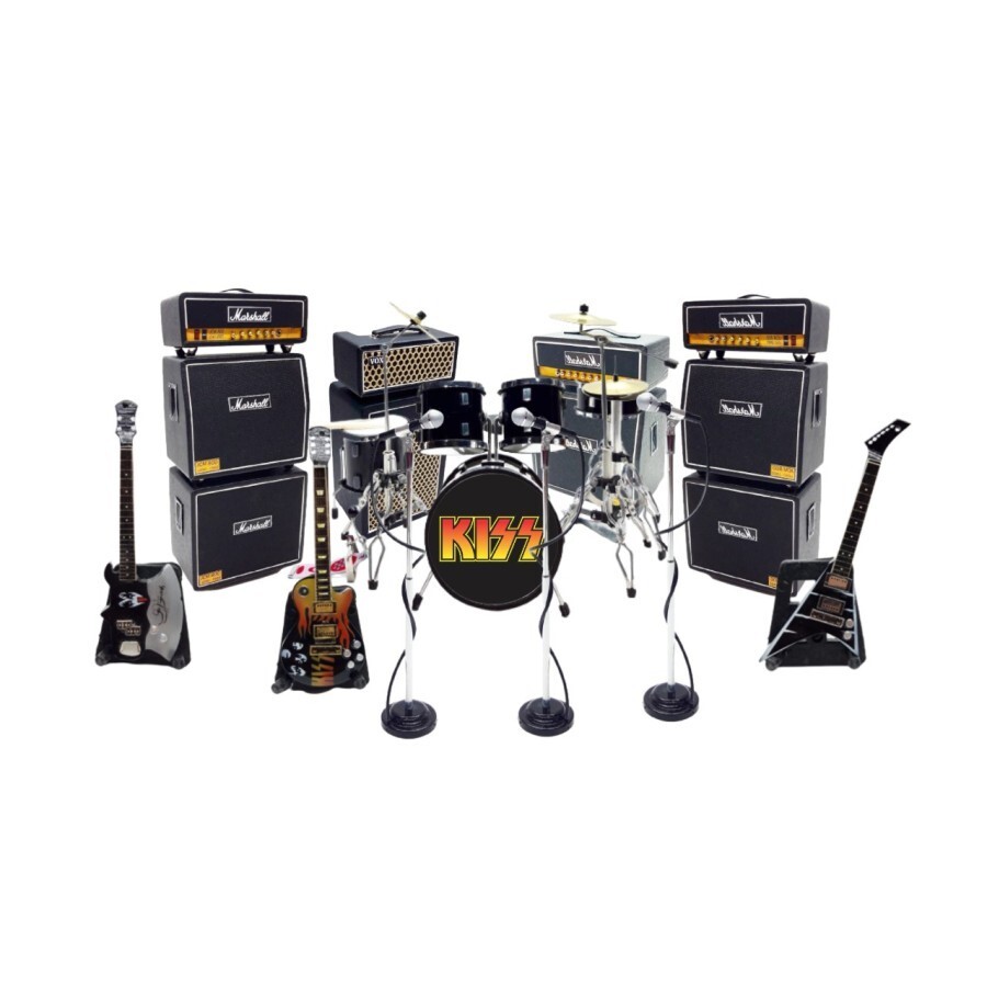 Miniature Kiss Concert Set Guitar Drums Sound Mic | eBay