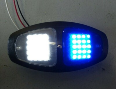 Weldon LED Interior Lamp, Black Bezel, White / Blue LEDs Push-Button ...