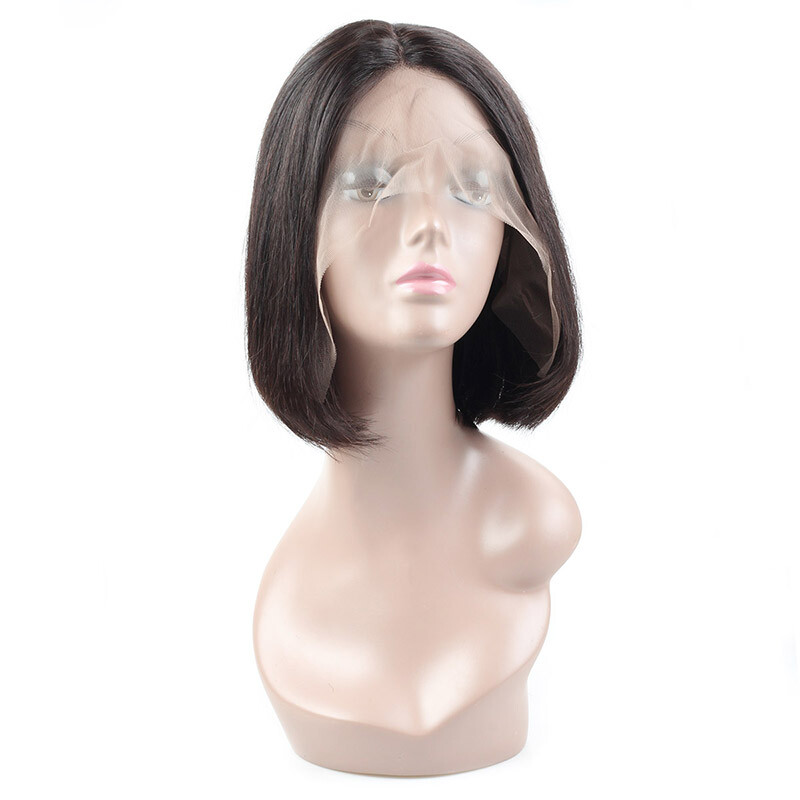 Brazilian Indian Remy Short Bob Straight Wig T Part Lace Front Human ...