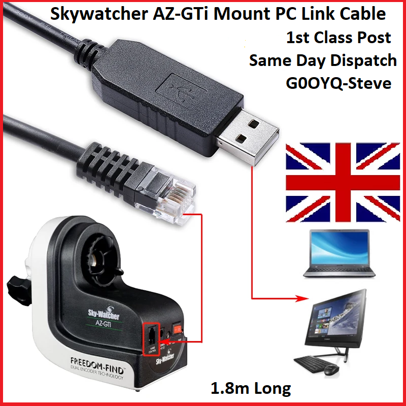 Skywatcher AZ-GTi Mount PC Link Communication Cable for AZGTI Mount ...