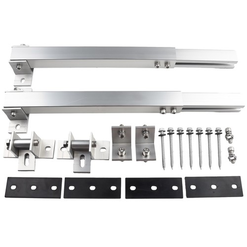 Adjustable Short Brackets End Clamp Kit Flat Roof Mounting Silver Brand ...