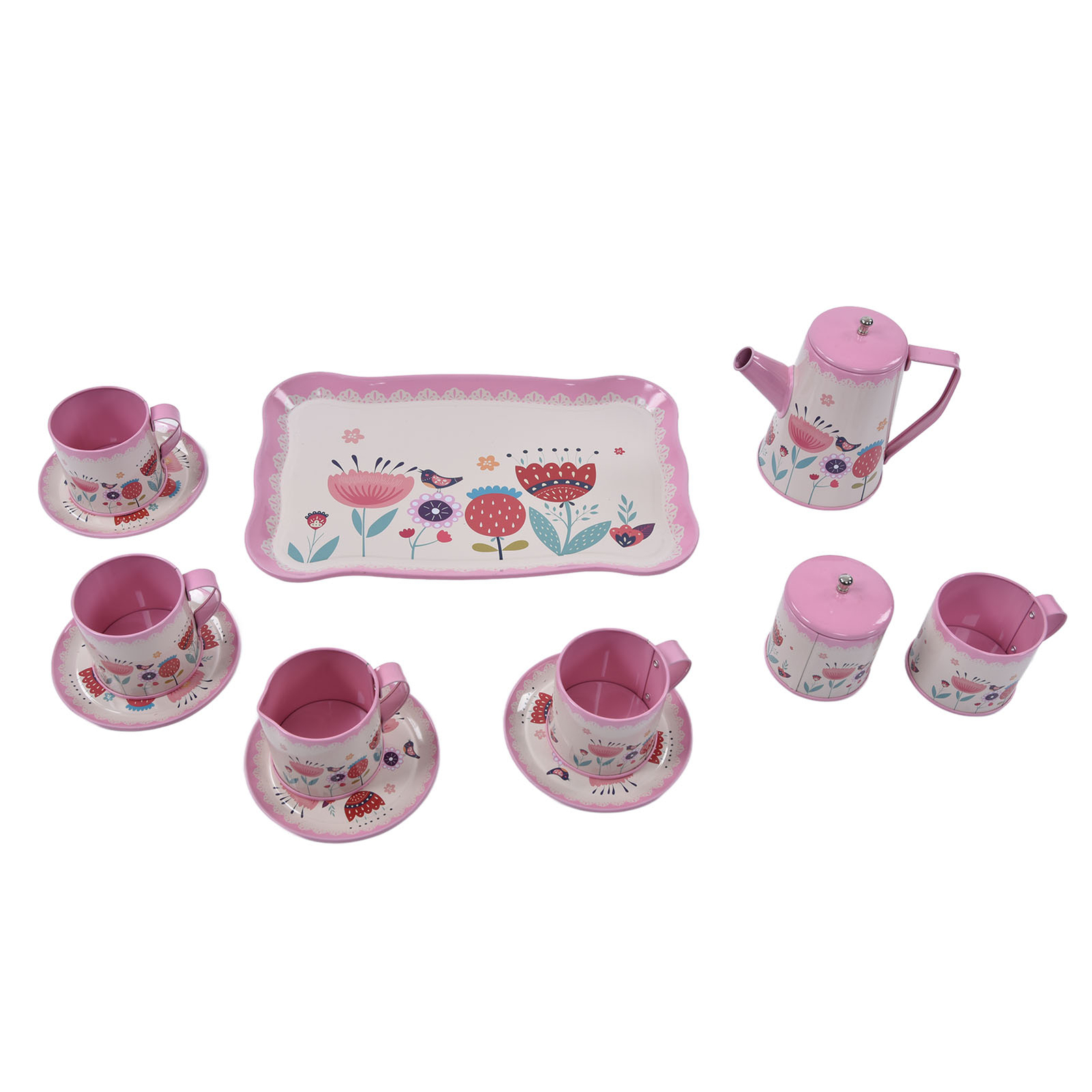 Tea Set Afternoon Tea Time Pretend Toy Tin Tea Playset For Toddlers ...