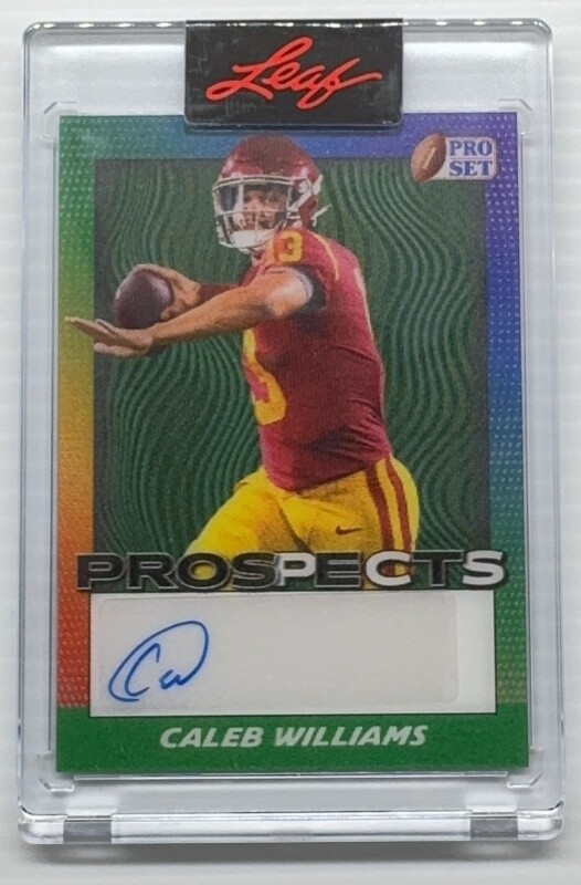 2024 Leaf Pro Set Metal Caleb Williams Prospects Green Rookie Auto RC ...