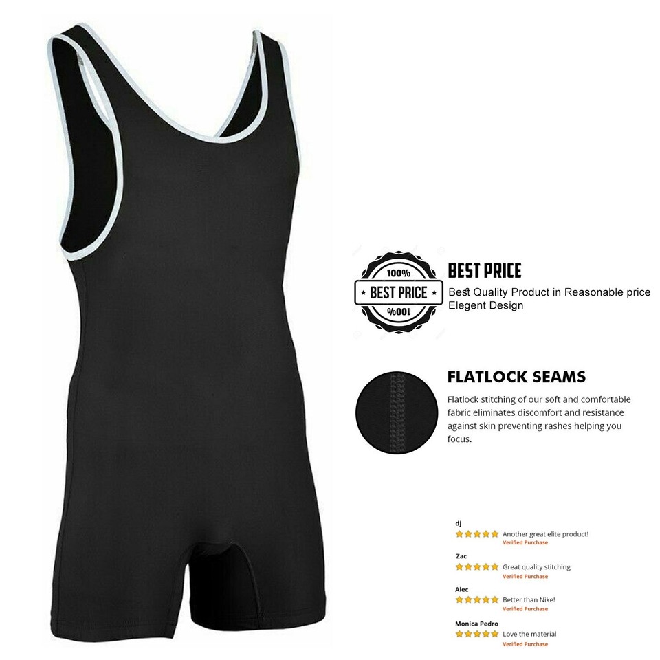 Blank Wrestling Singlet Men's Fitness Running Singlets Fight Wear Suit ...