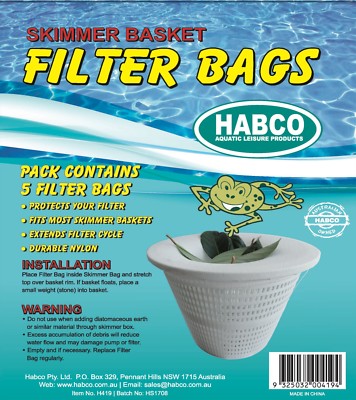 5 X SKIMMER BASKET FILTER BAG BAGS NET STANDARD SWIMMING SWIM POOL PUMP ...