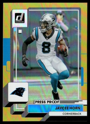 2022 Donruss Gold Holo Press Proof Jaycee Horn Carolina Panthers #242 ...