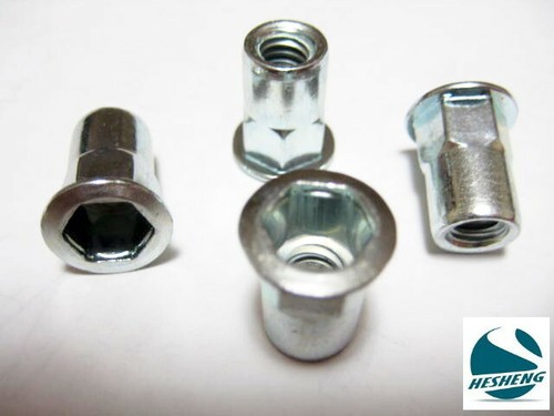 Qty 10 1/4" UNC Flange Hex Zinc Plated Rivet Nutsert Hexsert Nut ...