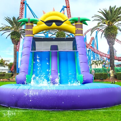 26FT Commercial Inflatable Double Water Slide with Big Splash Pool ...