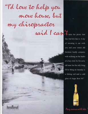 1997 YALUMBA ANGAS BRUT Vintage PRINT AD Art Deco PAPER ADVERTISEMENT ...