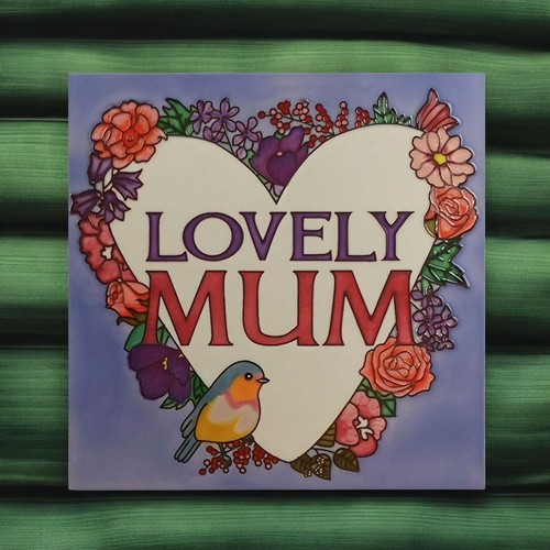 Lovely Mum Ceramic Art Tile 20x20cm Wall Decor Boxed Gift for Mother's ...