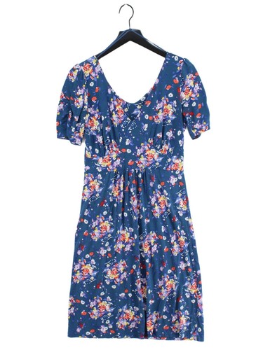 Pepperberry Women's Midi Dress UK 12 Blue Viscose with Elastane A-Line ...