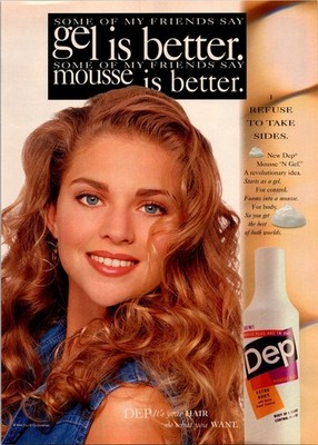 1990s • DEP Hair Products gel mousse print ad • 1994 90s FASHION ADS-27 ...