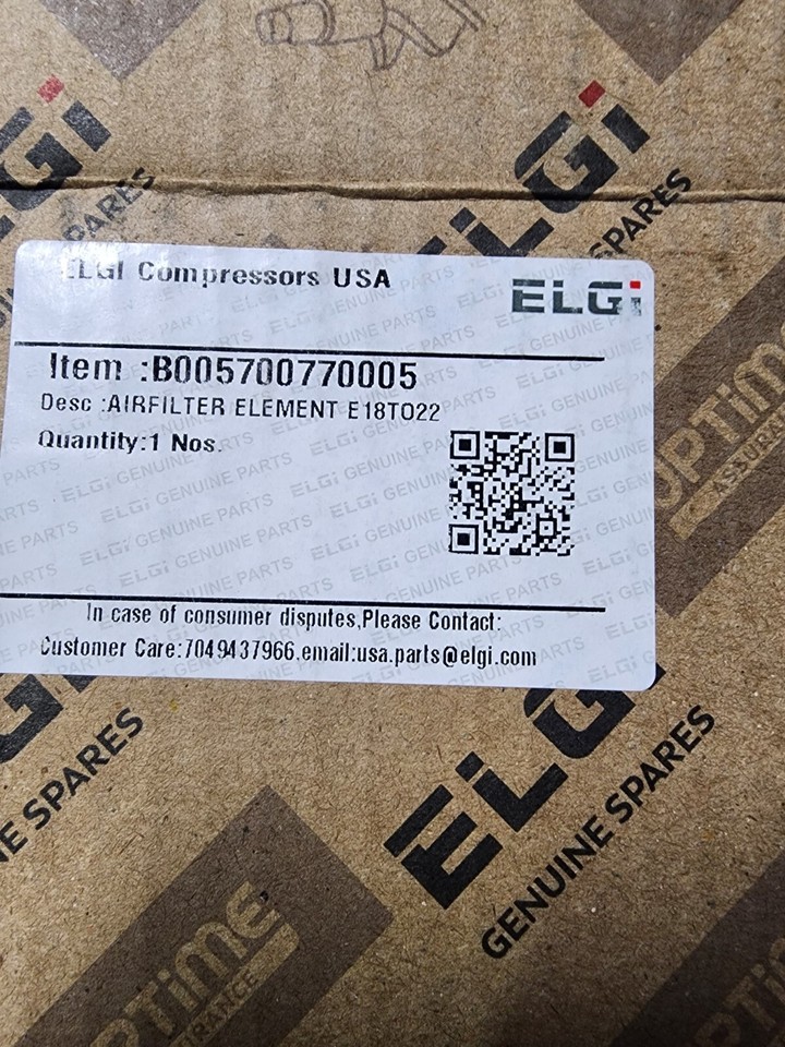 Elgi Air Filter Element E18T022 B005700770005 Genuine | eBay
