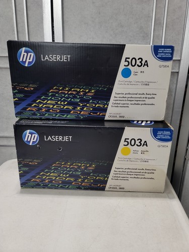 2X HP 503A Q7581A Q7582A OEM HP Cyan Toner Color LaserJet 3800 GENUINE ...