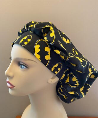 Batman Bouffant or surgical scrub cap hat women made with Batman Fabric ...
