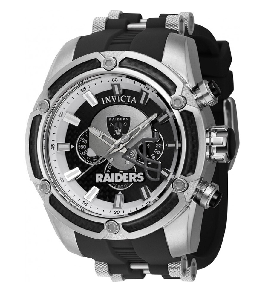 Invicta NFL Las Vegas Raiders Men's 52mm Carbon Fiber Chronograph Watch ...