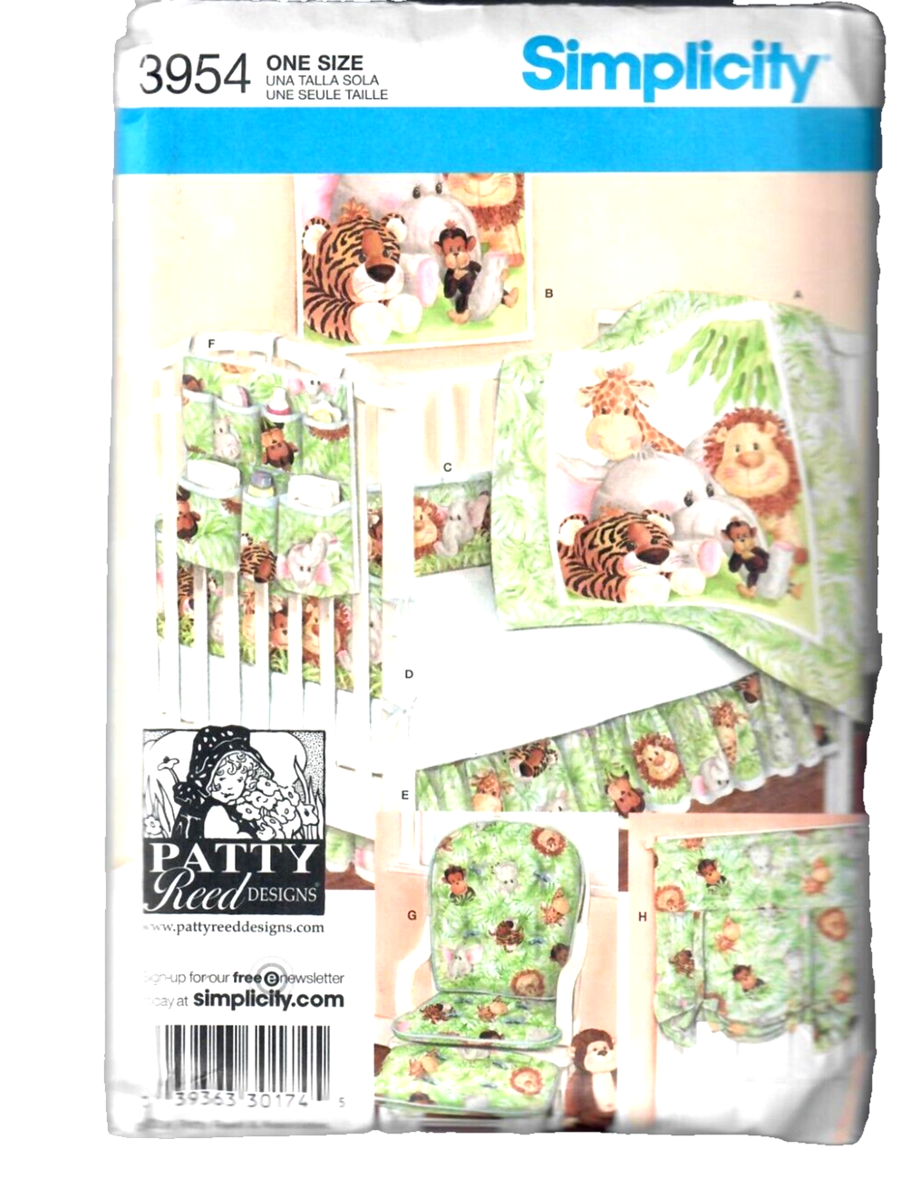3954 Simplicity Baby Nursery Accessories Uncut Sewing Pattern Patty ...