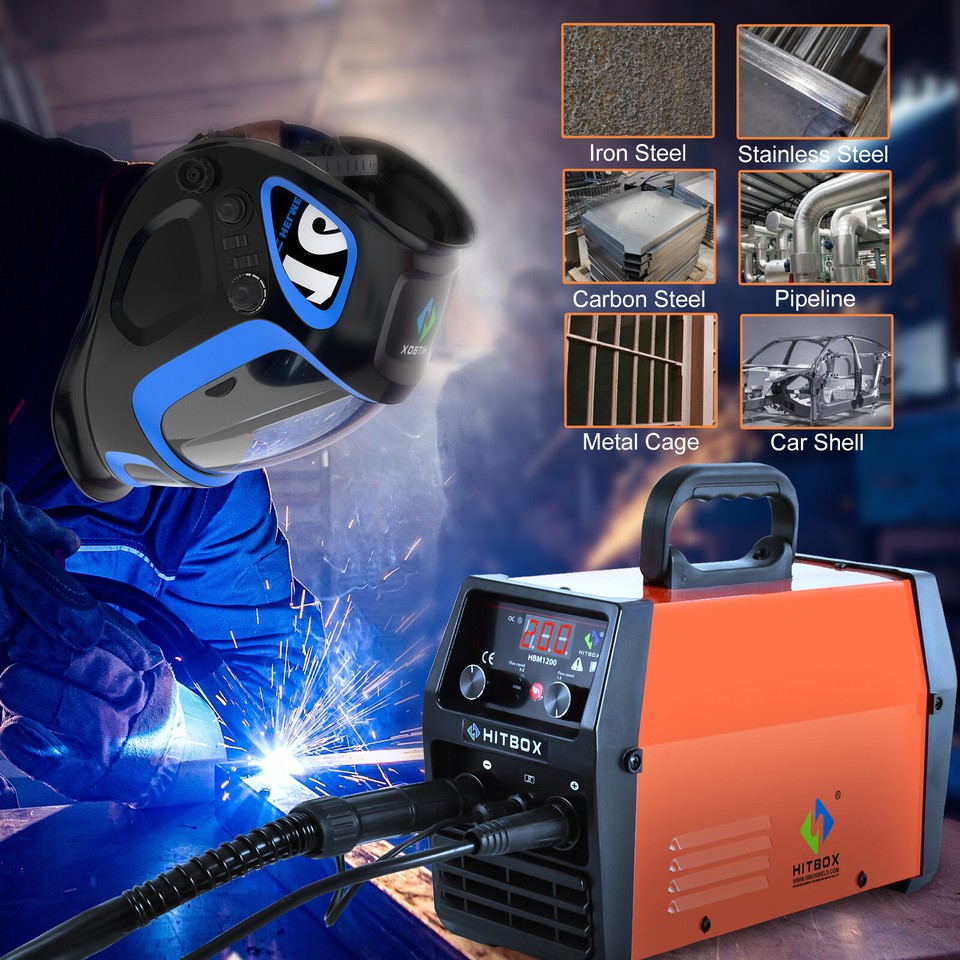 HITBOX 3 in 1 MIG Welder Flux-Core Wire 110V/220V MMA/ TIG/ MIG ...