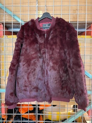 NEW Mens Genuine Rabbit 100% Genuine Fur Winter Coat Jacket Bomber ...