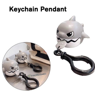 Creative Pull-string Shark Backpack Decoration Keychain ≮ Toy Gift ...