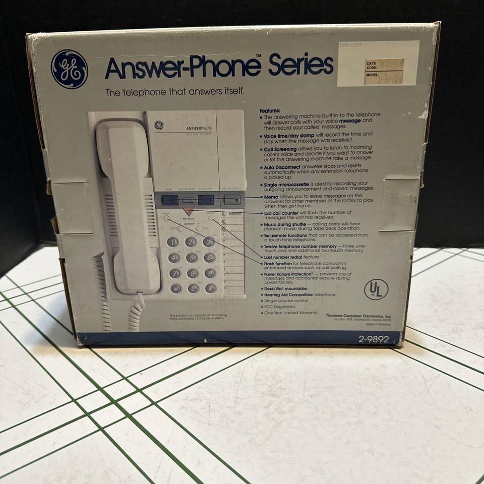 GE Answer Phone Series Model 2-9892 Telephone BRAND NEW | eBay